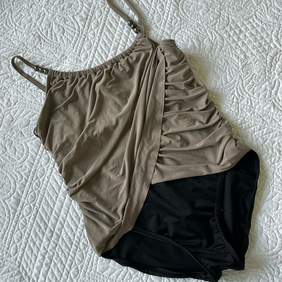 Magicsuit | Swim | Magicsuit By Miraclesuit Lisa Onepiece Drape Front Swimsuit Olive Greenblack ...